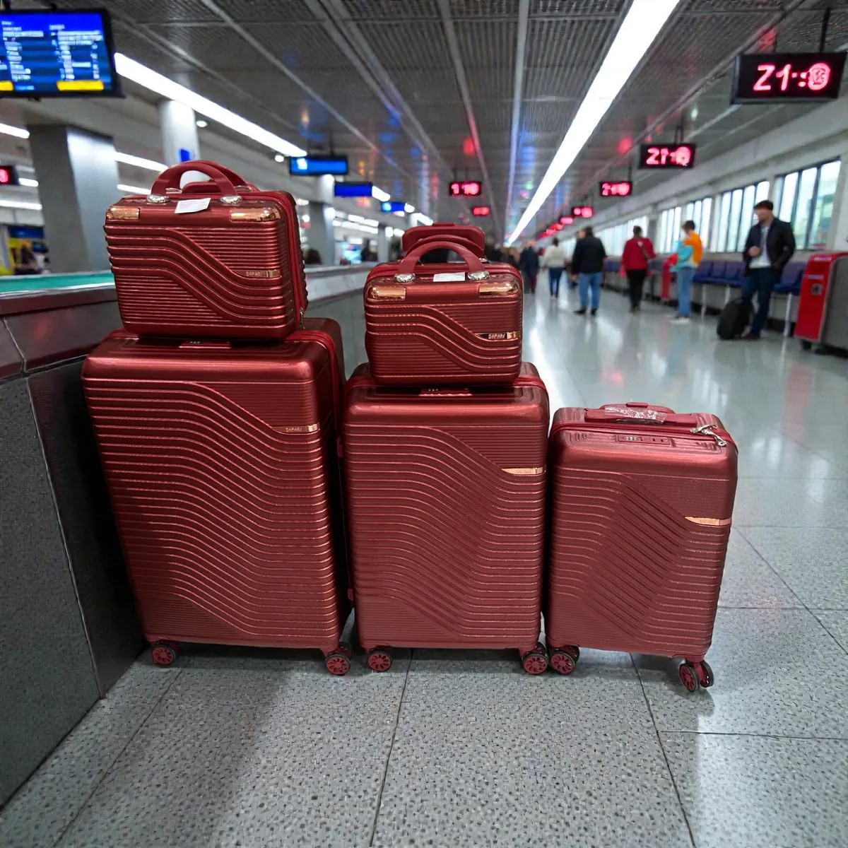 Set de 5 valises SAFARI - ABS - Champagne - ELEGANZA